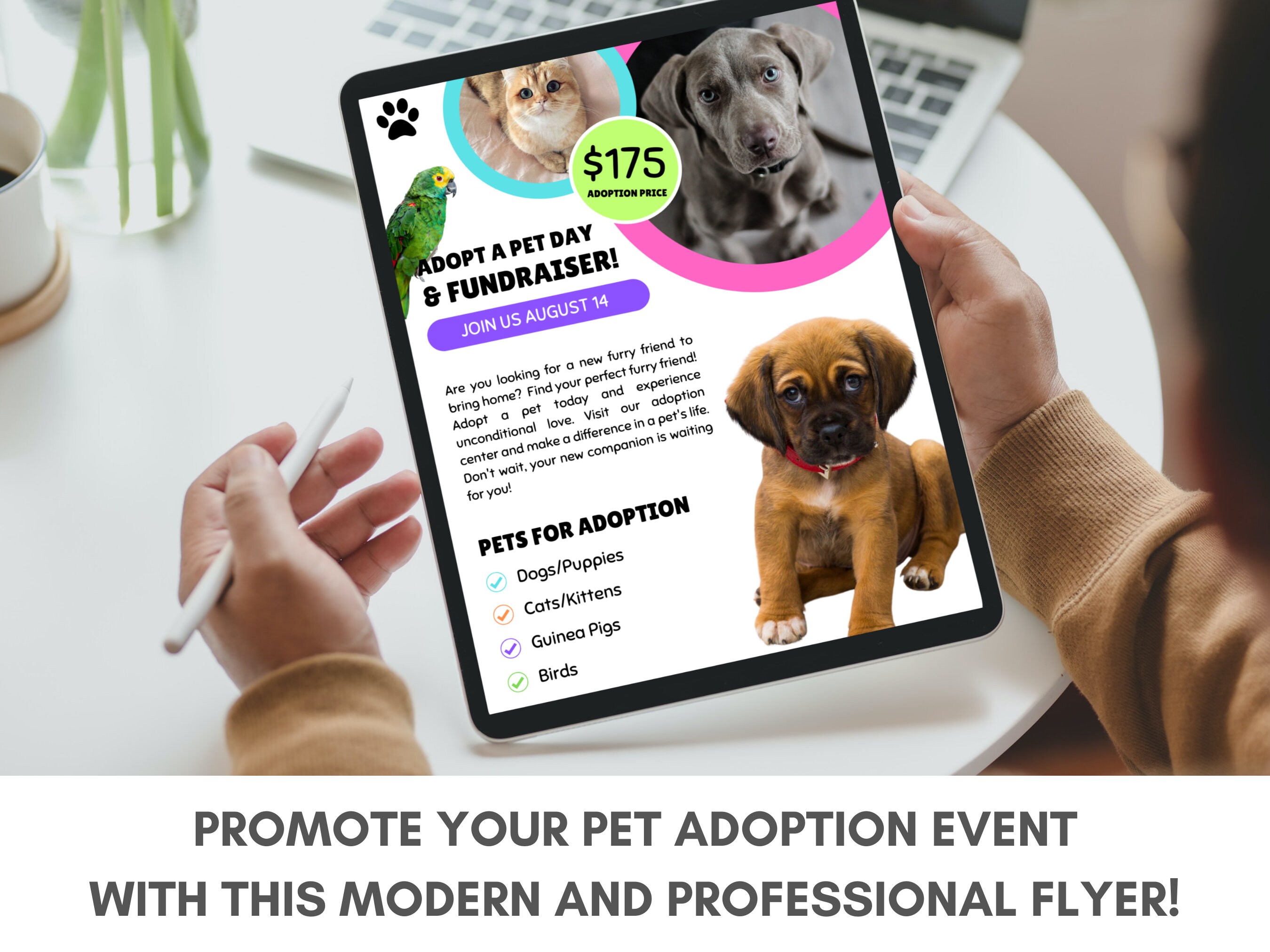 Pet Adoption Flyer, DIY Canva Pet Adoption Flyer, Editable Canva ...