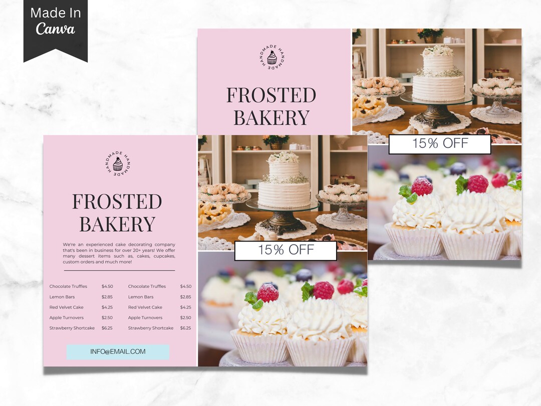 Cake Flyer Template, Cupcake Cake Business Flyer, Baking Dessert Flyer ...