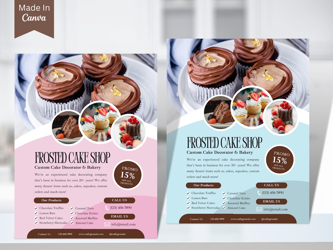 Bakery Flyer Template, Cake Business Flyer, Baking Dessert Flyer, DIY ...