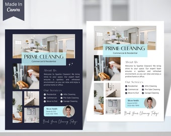 Cleaning Service Flyer, DIY Sheet, Cleaning Service Poster, Housekeeping Flyer, Editable ...
