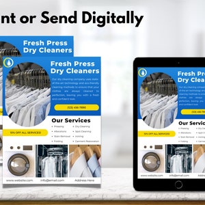 Dry Cleaning Service Flyer, DIY Sheet, Dry Cleaning Service, Laundry ...
