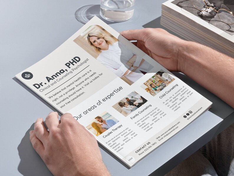 Counseling Psychology Therapy Flyer Templates Design, Editable ...