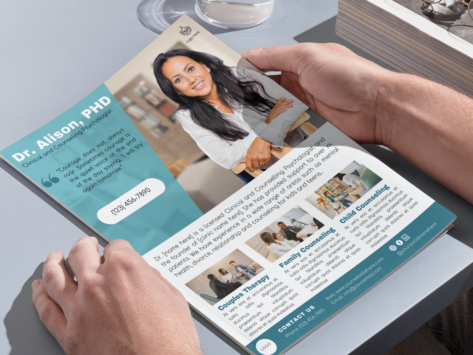 Counseling Psychology Therapy Flyer Templates Design, Editable ...
