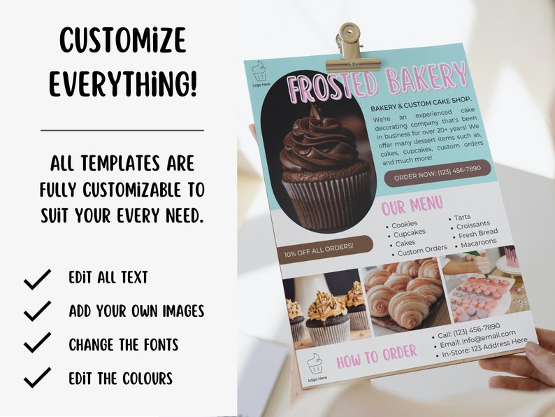 Cake Flyer Template, Cupcake Cake Business Flyer, Baking Dessert Flyer ...