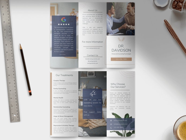 Counseling Psychology Therapy Brochure Templates Design - Etsy