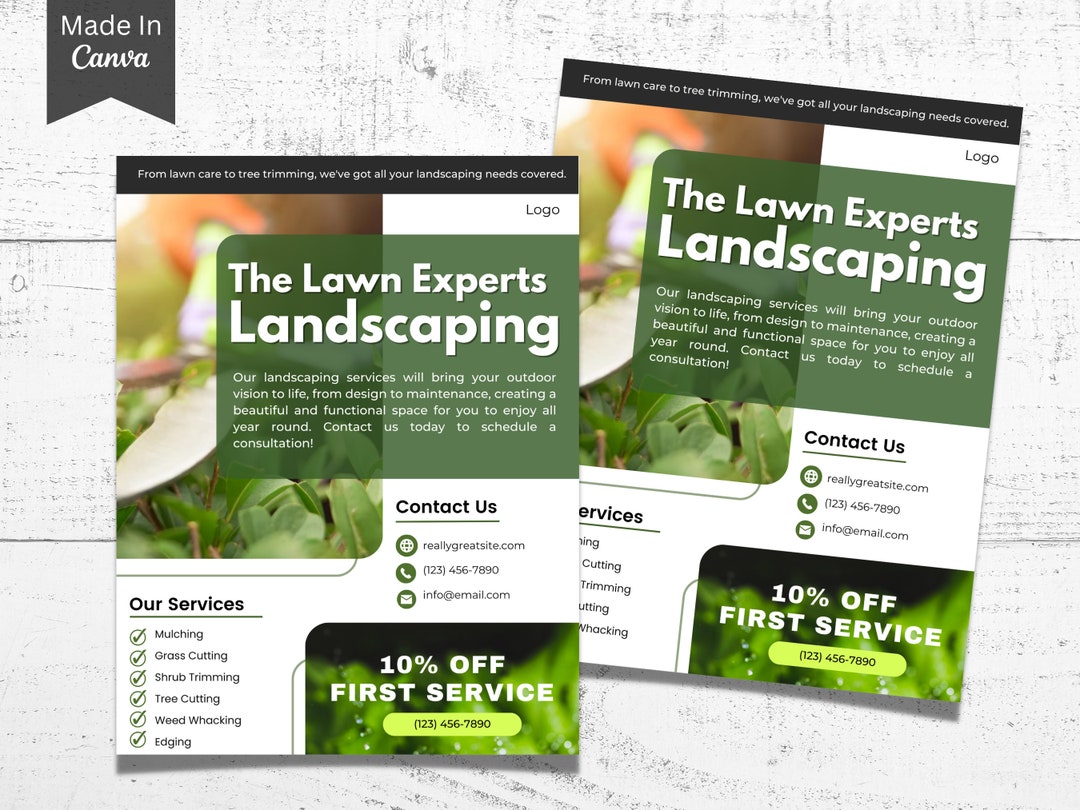 Landscaping Flyer Template, Gardening Flyer Template, Lawn Mowing Flyer ...