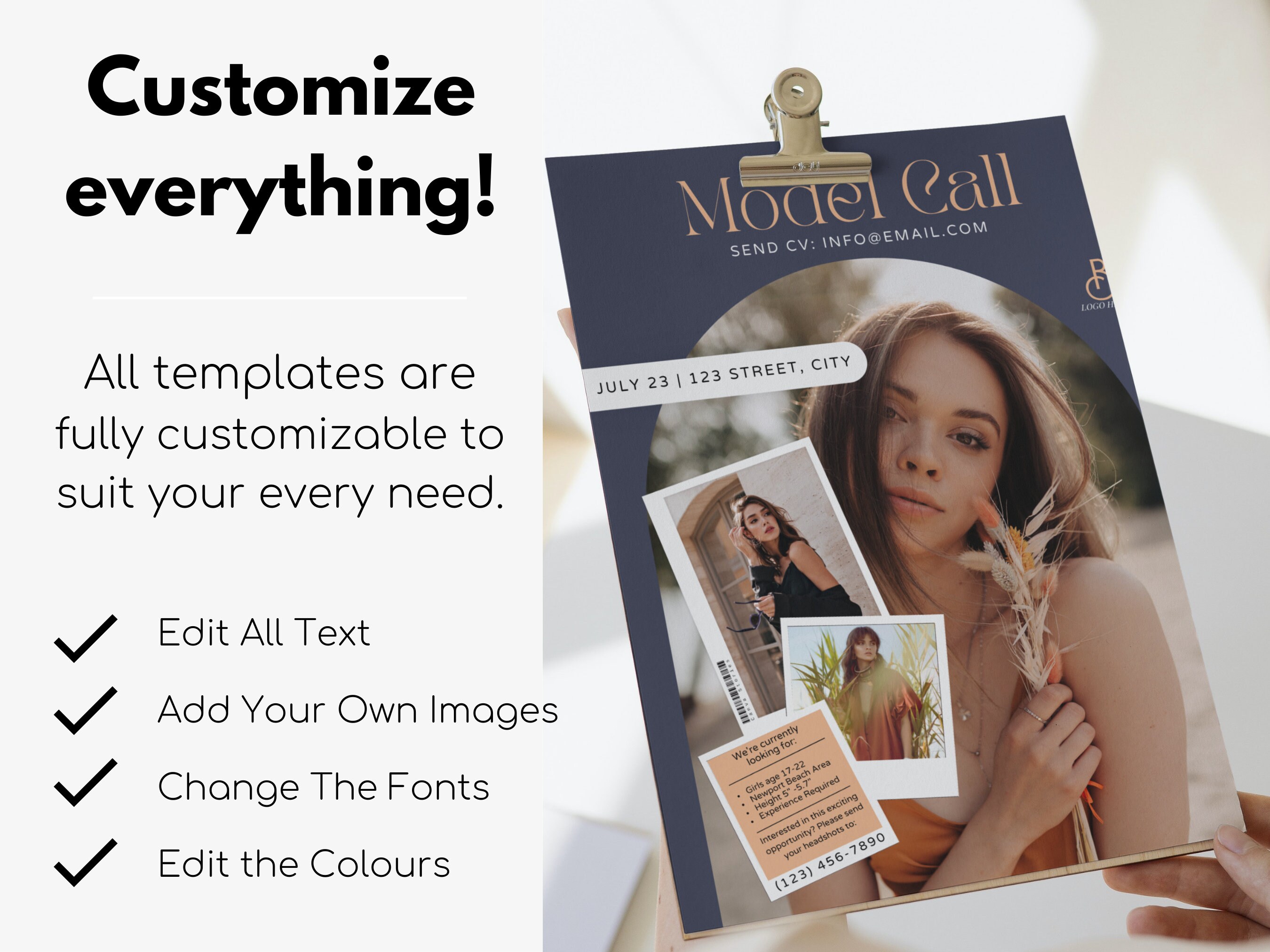 Model Call Template, Photography Casting Call, Photography Model Call ...