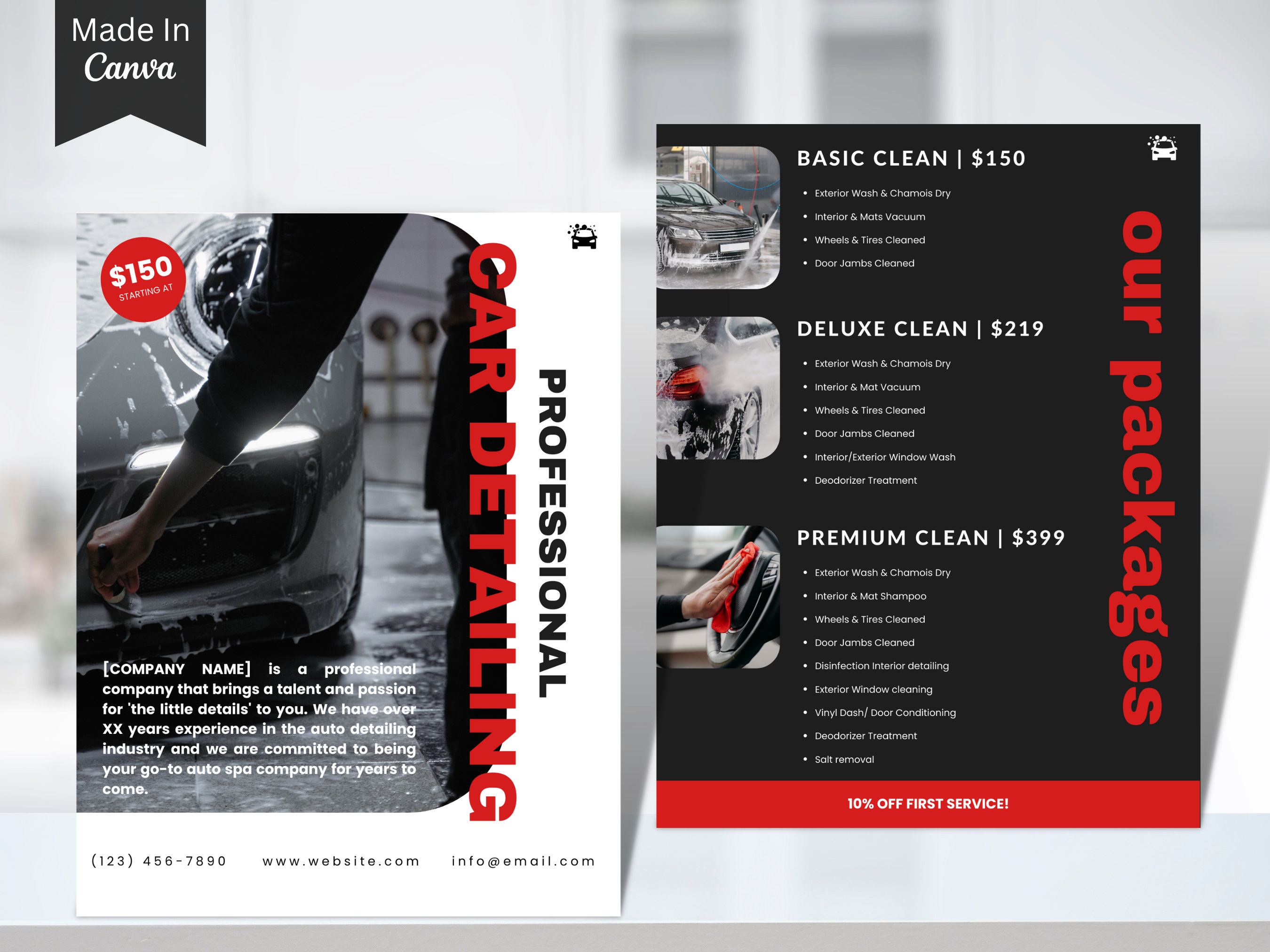 Car Detailing Flyer, DIY Flyer Template Design, Automotive Services ...