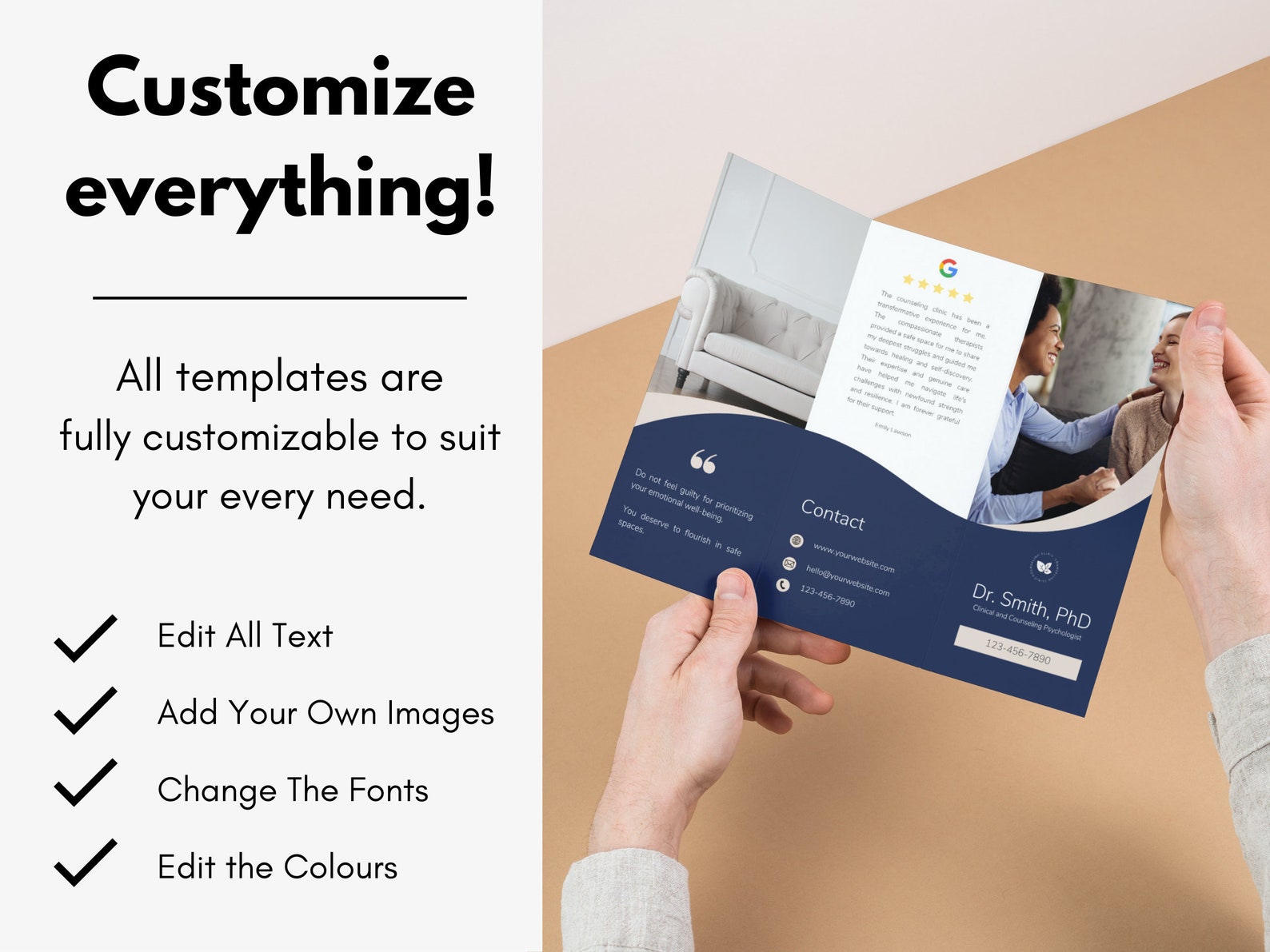 Counseling Psychology Therapy Brochure Templates Design, Mental Health ...