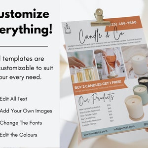 Soy Wax Candles Flyer Template, Editable Handmade Candle Making Small ...