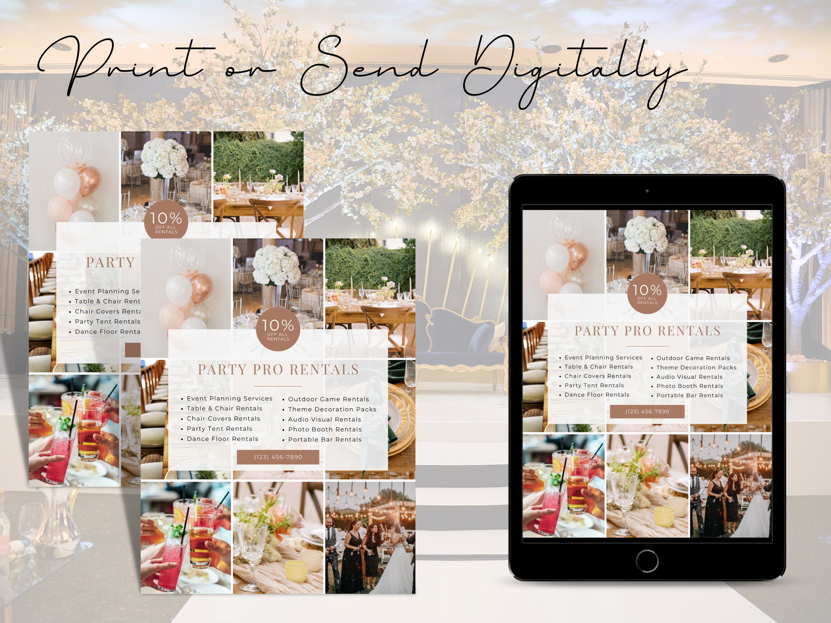 Party Rental Flyer Template, DIY Leaflet for Party Equipment, Event ...