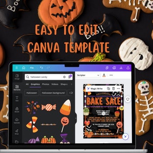 Editable Halloween Bake Sale Flyer Invitation, School Bake Sale ...