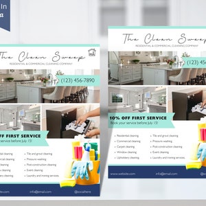 Cleaning Service Flyer, DIY Sheet, Cleaning Service Poster, Housekeeping Flyer, Editable ...