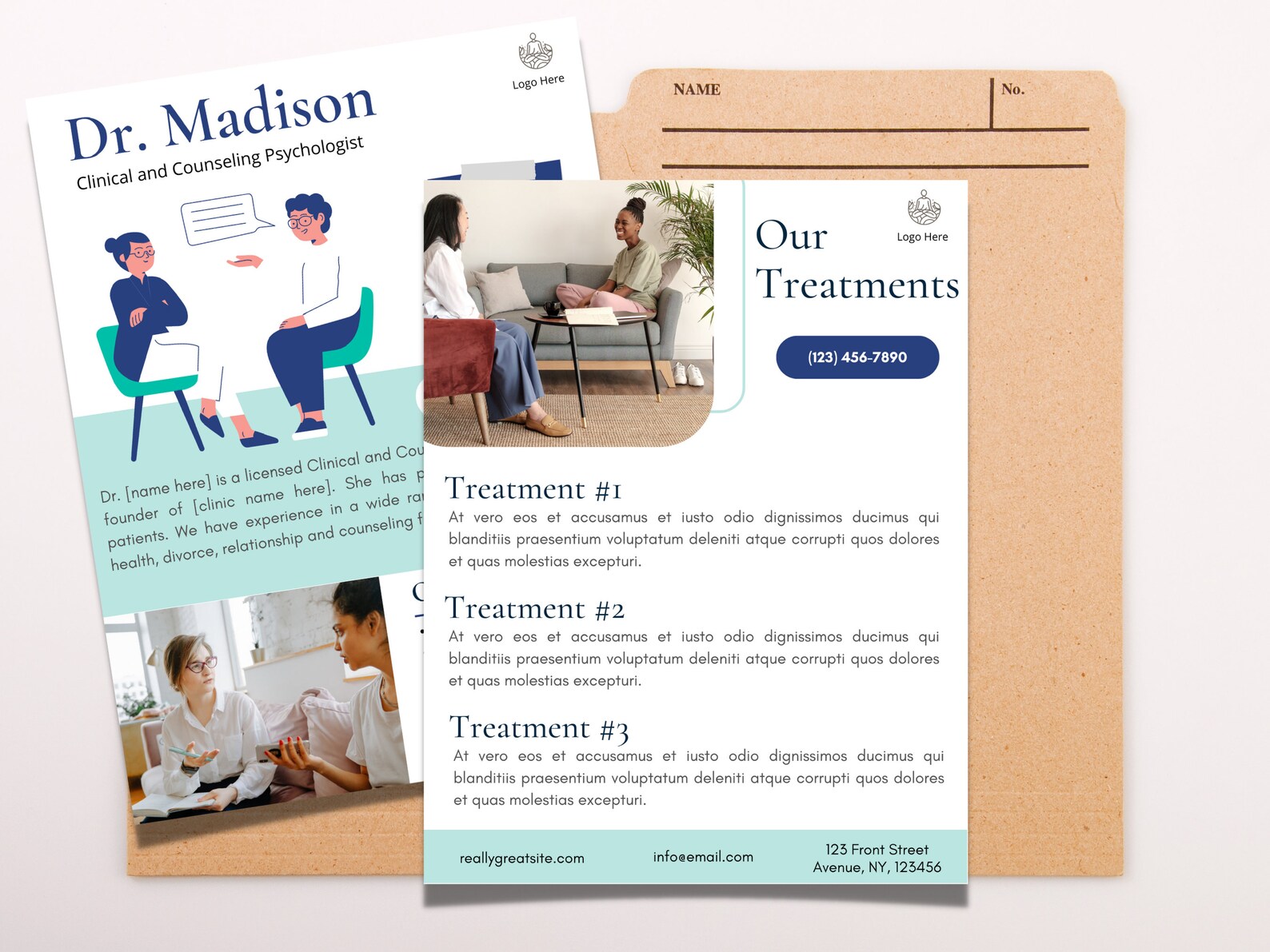 Counseling Psychology Therapy Flyer Templates Design, Editable ...