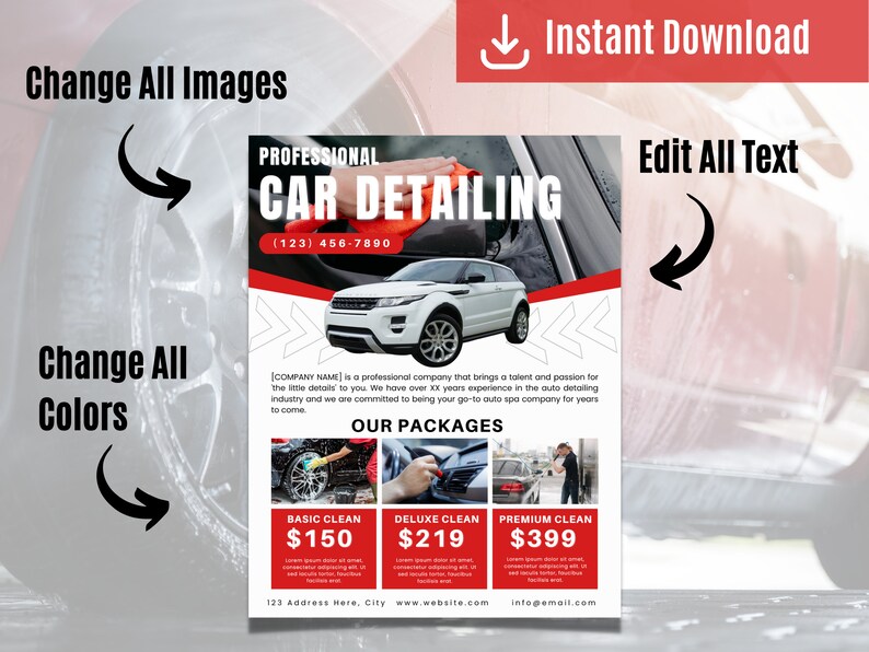 Car Detailing Flyer DIY Flyer Template Design Car Wash - Etsy