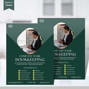 Bookkeeper Flyer Template, Printable Business Flyer Design, Bookkeeping ...