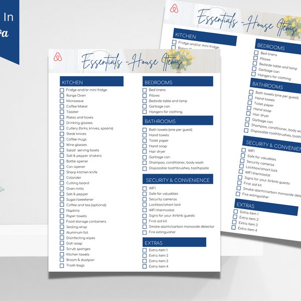 Airbnb Supply Checklist - Etsy