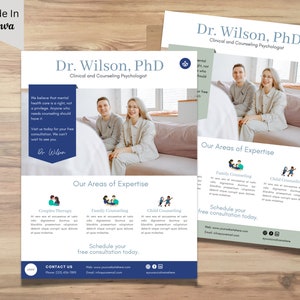 Counseling Psychology Therapy Flyer Templates Design, Editable ...