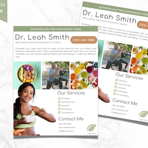 Wellness Coach Flyer Template, DIY Canva Flyer Template, Marketing ...