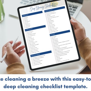 Deep Cleaning Checklist, Editable House Deep Cleaning Template, Deep ...
