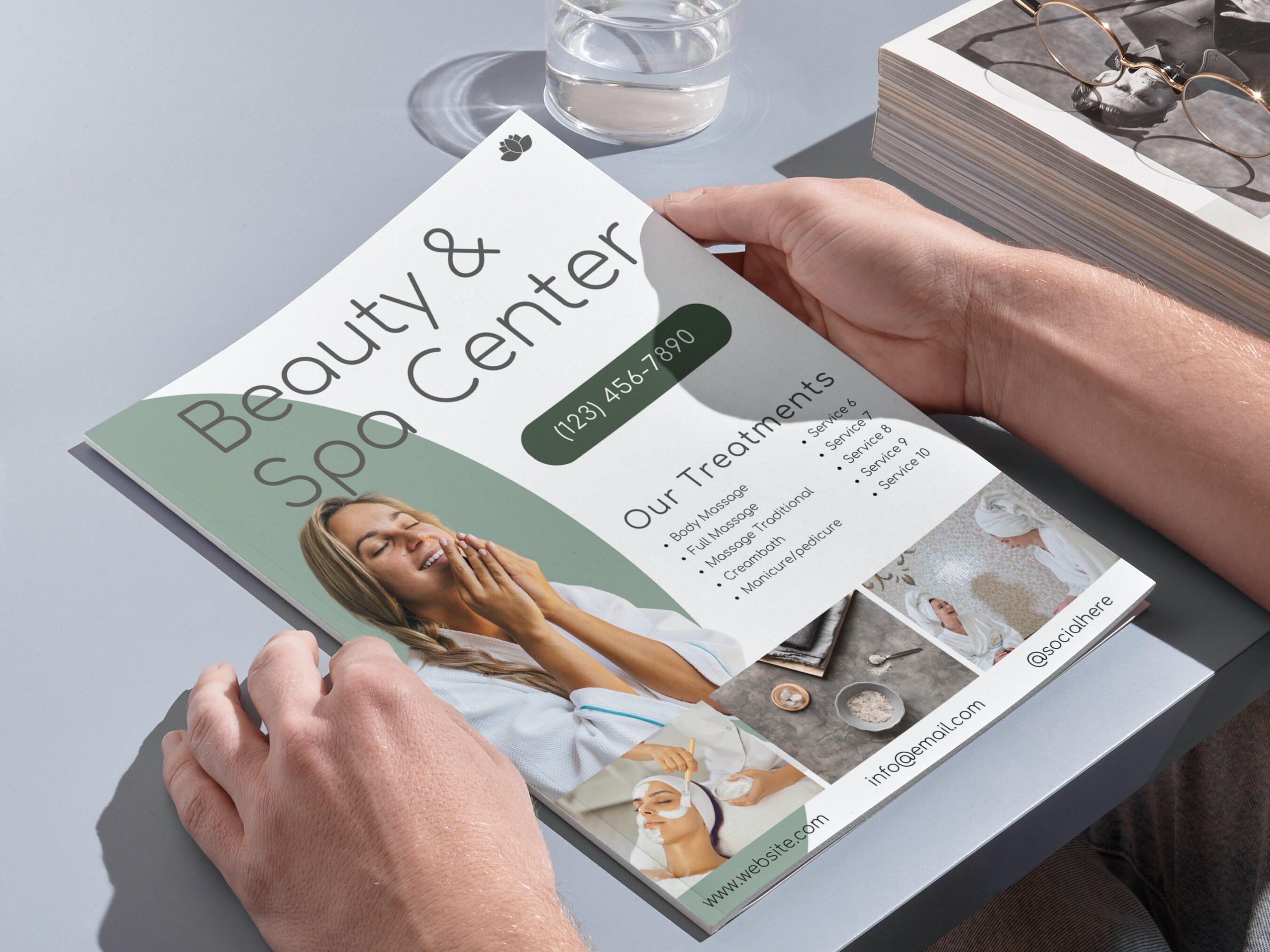 DIY Massage Spa Beauty Flyer Templates, Editable Printable, Instant ...