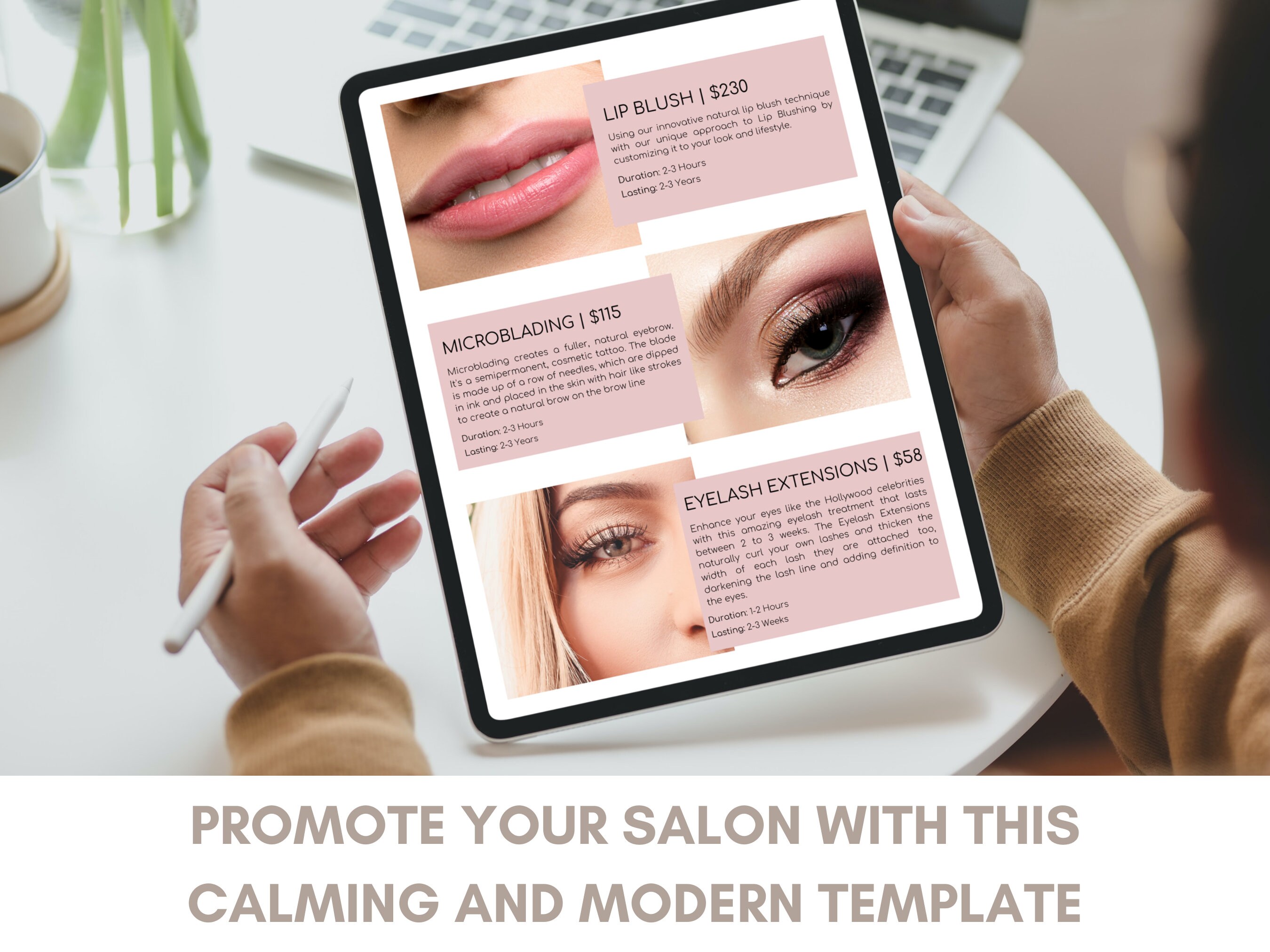 PMU Promotional Flyer, Canva Template, Instant Download, Esthetician ...