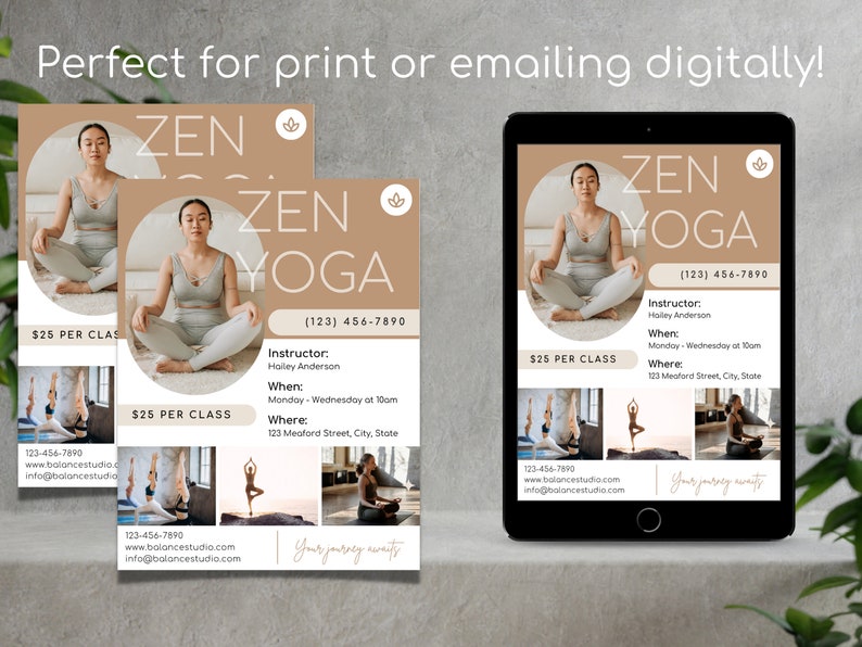 Yoga Flyer Template, Fitness Flyer, Yoga Template, Editable Yoga ...