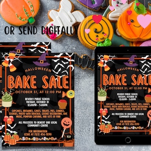 Editable Halloween Bake Sale Flyer Invitation, School Bake Sale ...