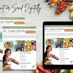 Wellness Coach Flyer Template, DIY Canva Flyer Template, Marketing ...