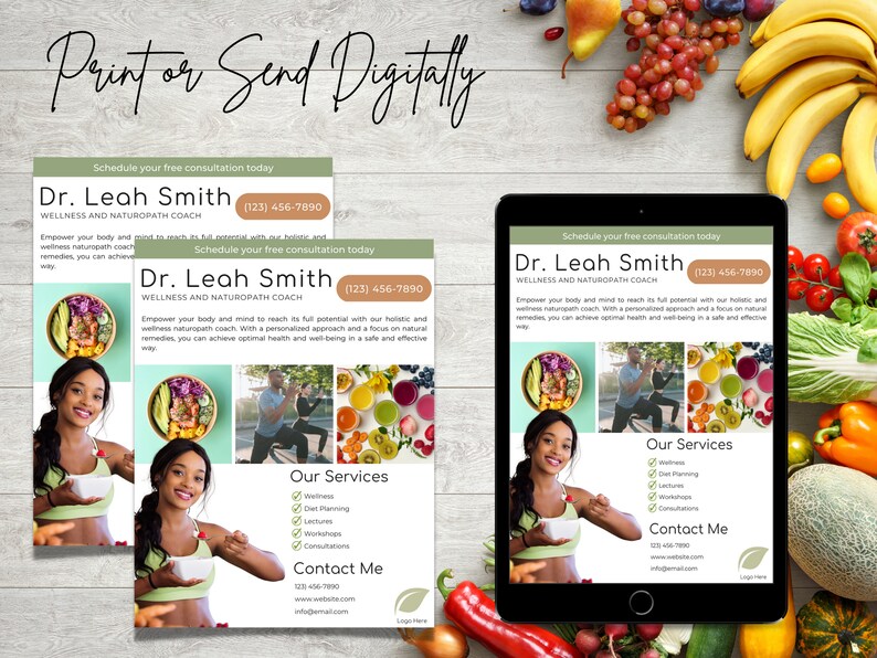 Wellness Coach Flyer Template, DIY Canva Flyer Template, Marketing ...