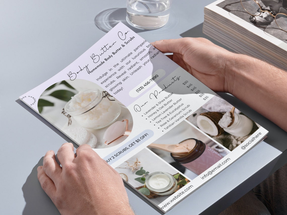 Body Scrub Flyer Template, Editable Handmade Body Scrub Small Business ...