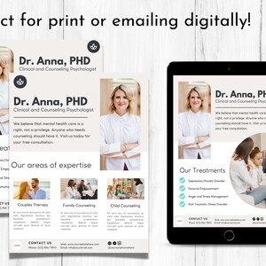 Counseling Psychology Therapy Flyer Templates Design, Editable ...