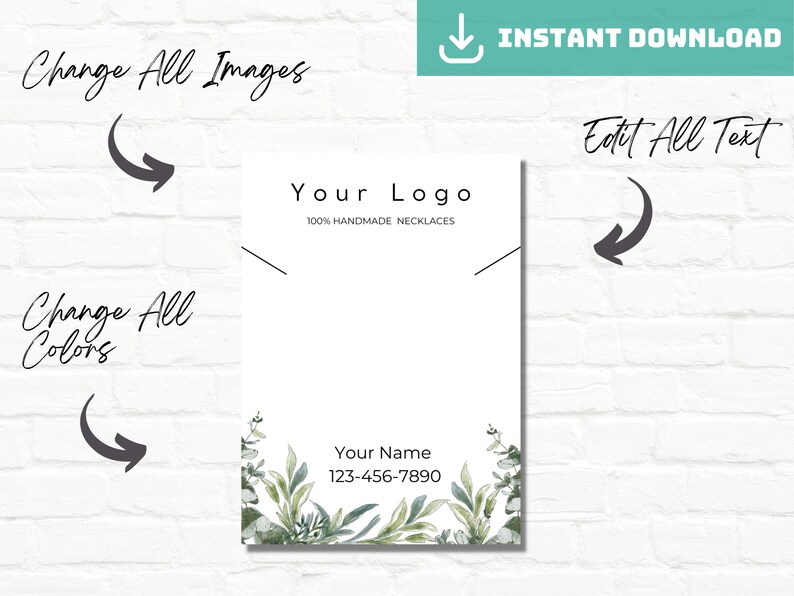 PRINTABLE Jewellery Display Template Jewelry Display Cards - Etsy