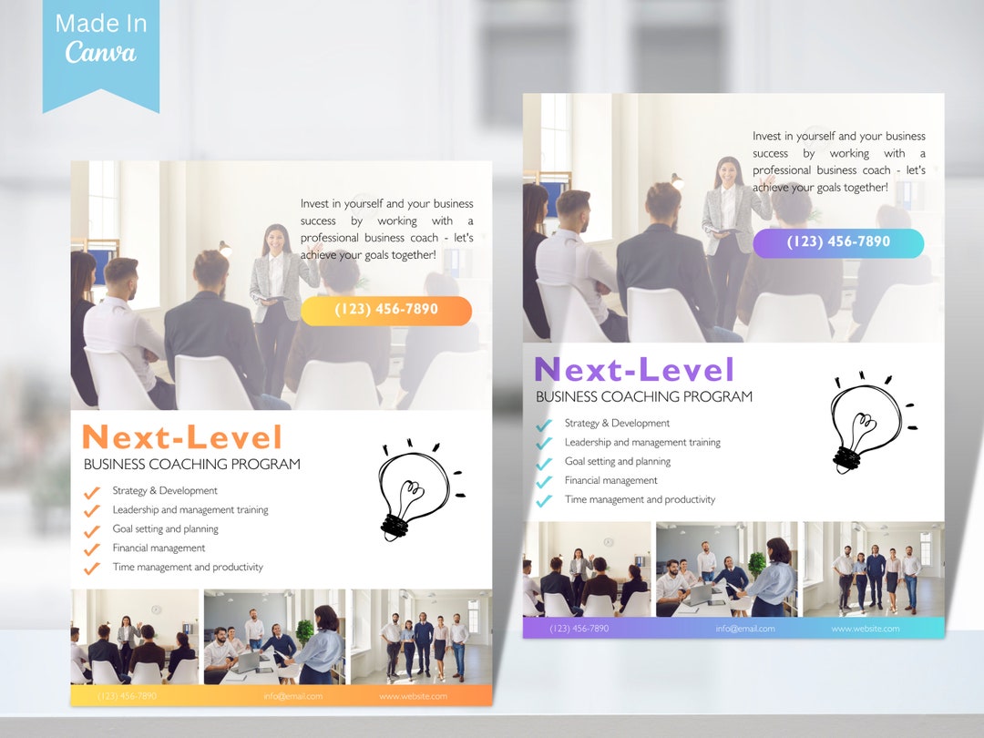 Business Coach Flyer, DIY Canva Flyer Template, Editable Canva Social ...