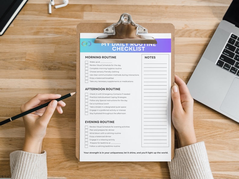 Autism Daily Checklist, Autism Checklist, Daily Planner, Autistic ...