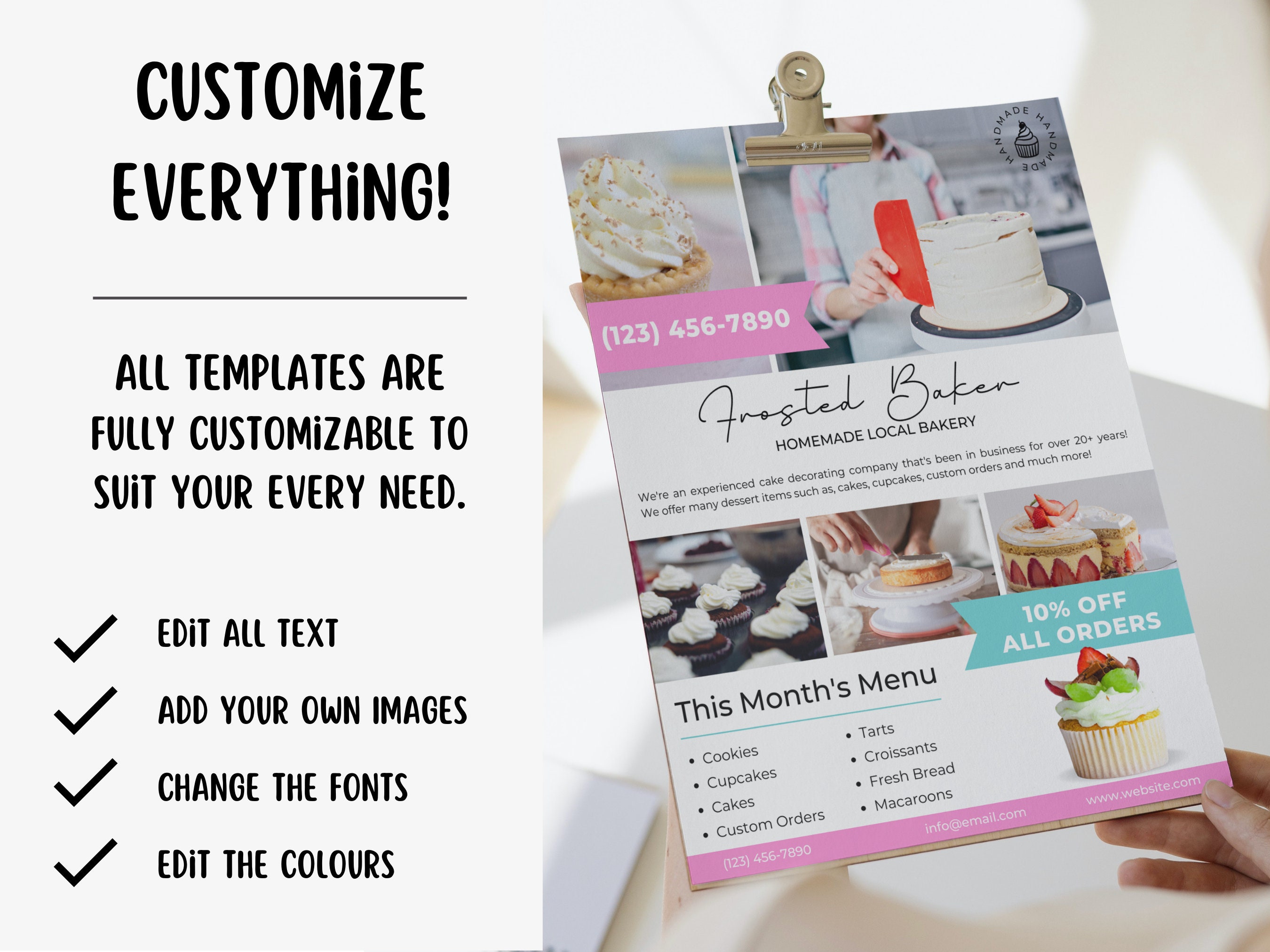 Cake Flyer Template, Cupcake Cake Business Flyer, Baking Dessert Flyer ...