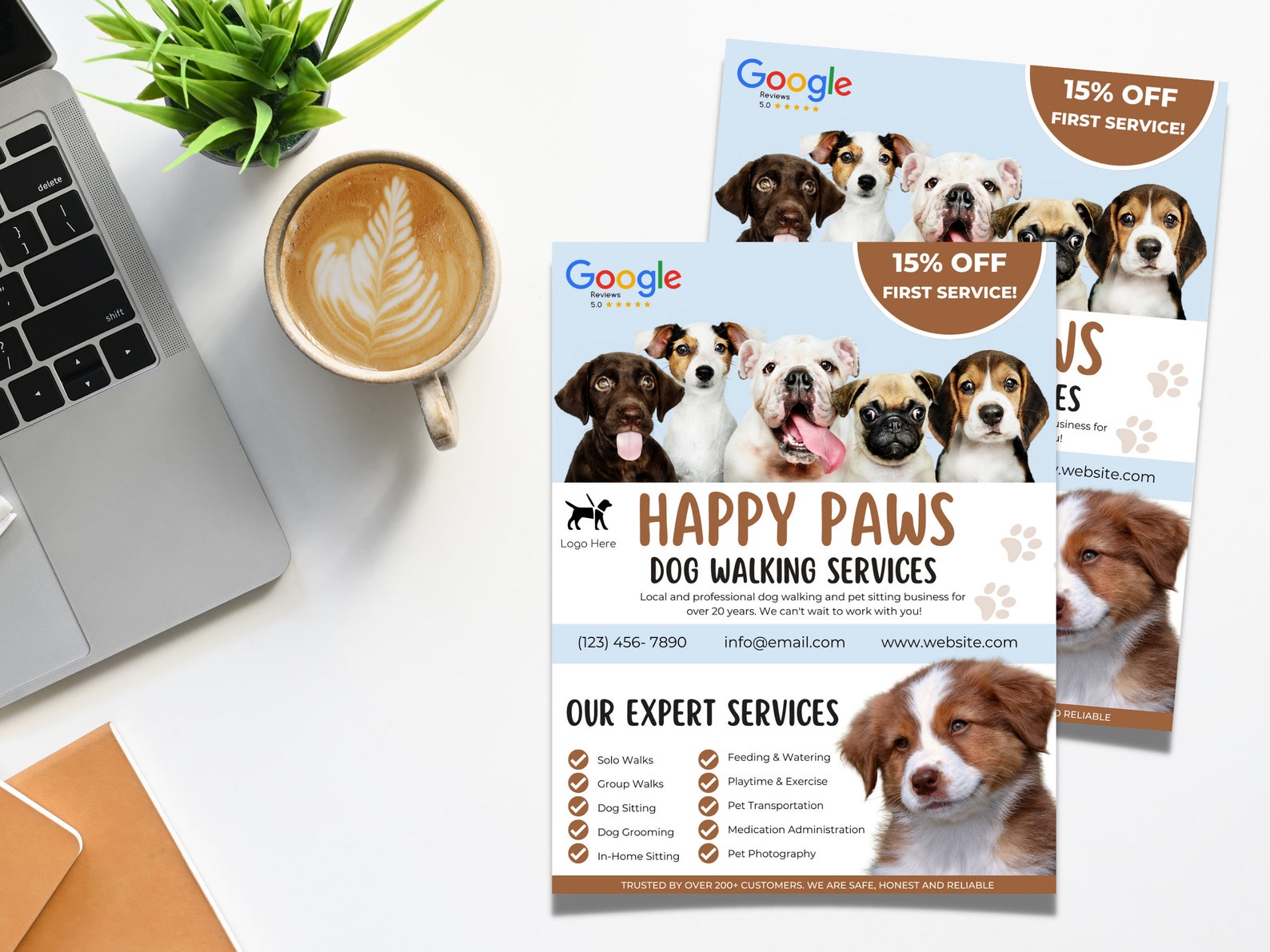 Dog Walking Flyer Poster Leaflet, Pet Sitting Flyer Poster Leaflet, Pet ...