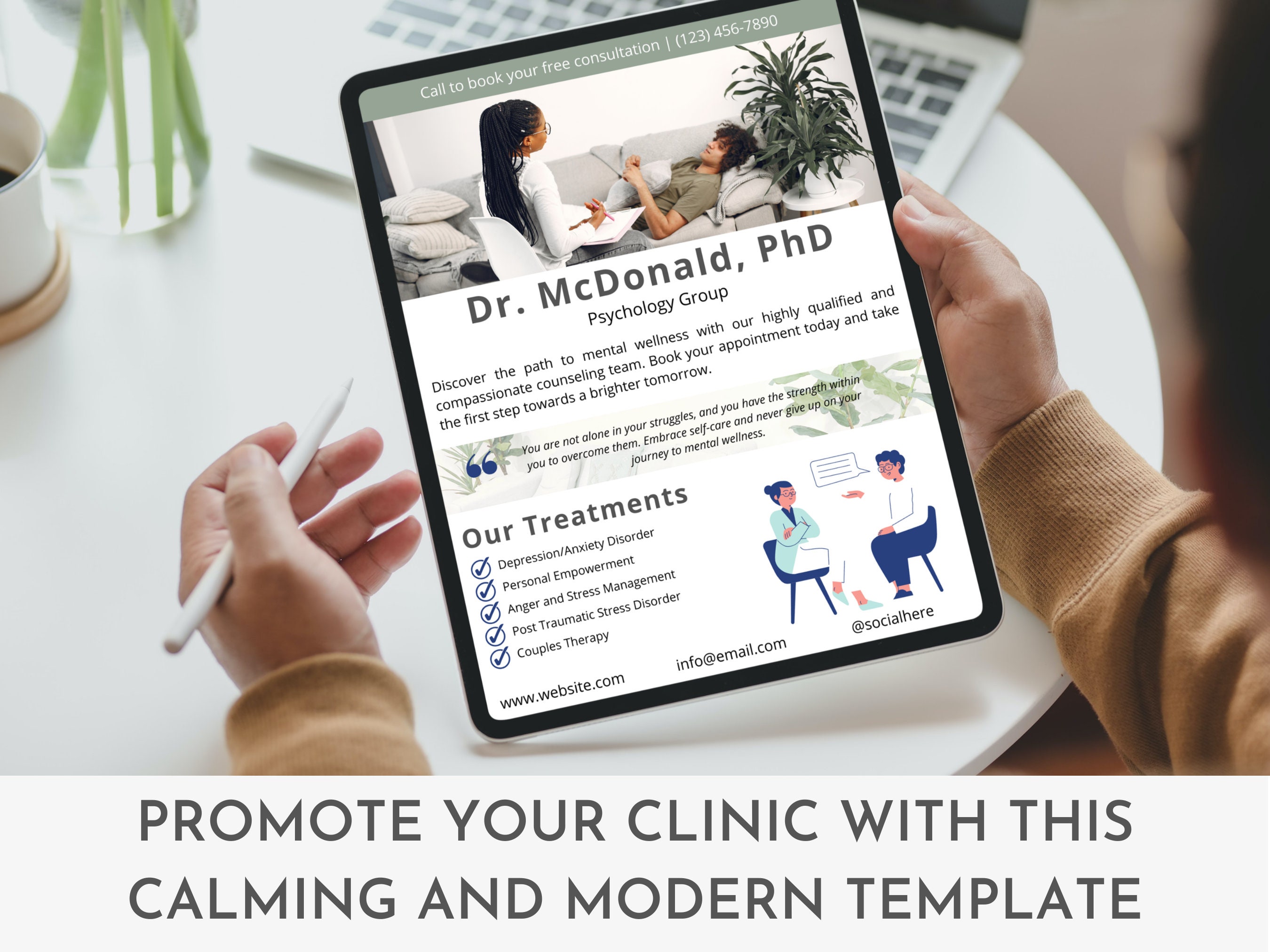 Counseling Psychology Therapy Flyer Templates Design, Editable ...