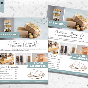 Handmade Soap Flyer Template, Editable Handmade Soap Making Small ...