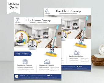 Cleaning Service Flyer, DIY Sheet, Cleaning Service Poster, Housekeeping Flyer, Editable ...