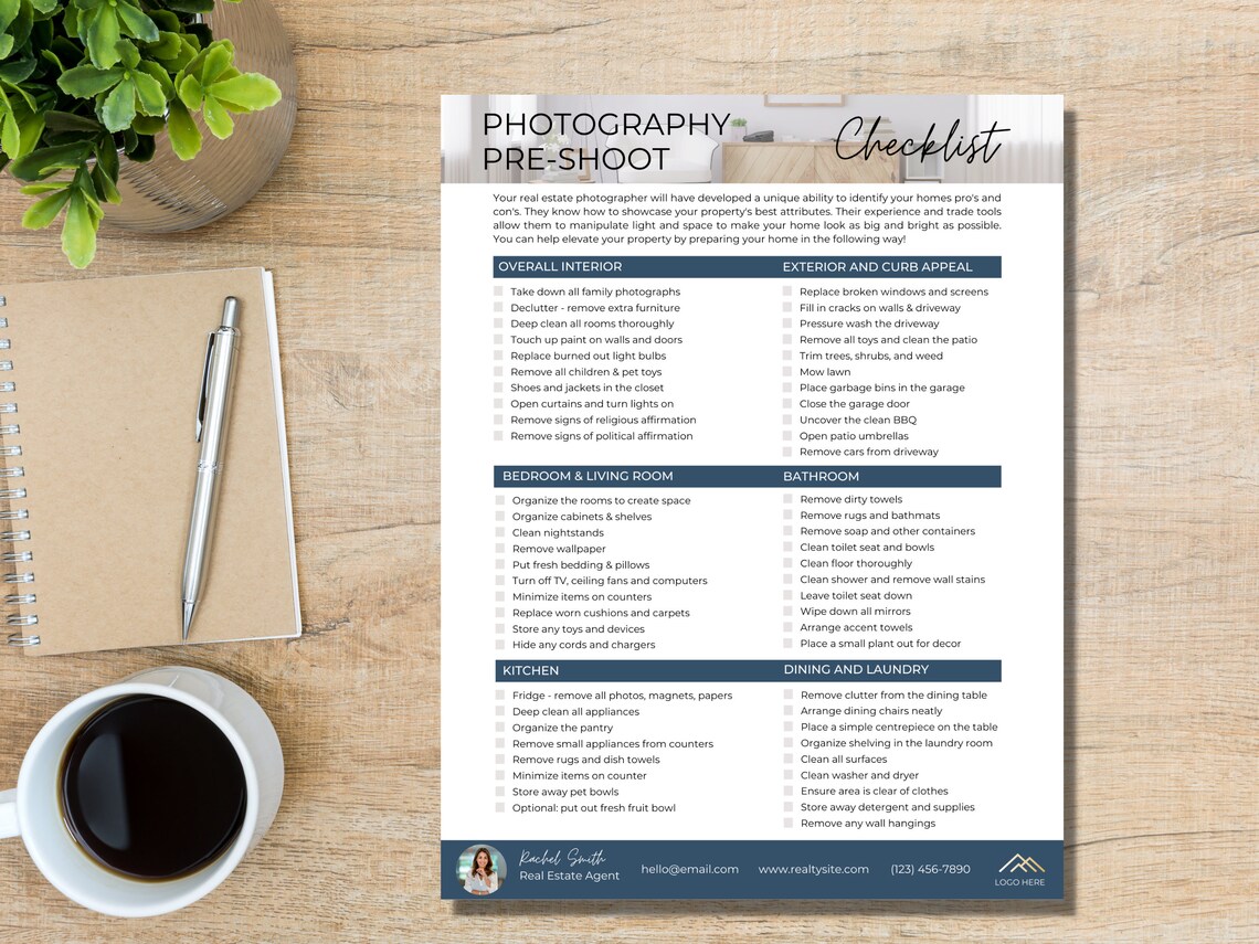 Real Estate Photography Prep Guide, Editable Pre Photography Prep ...