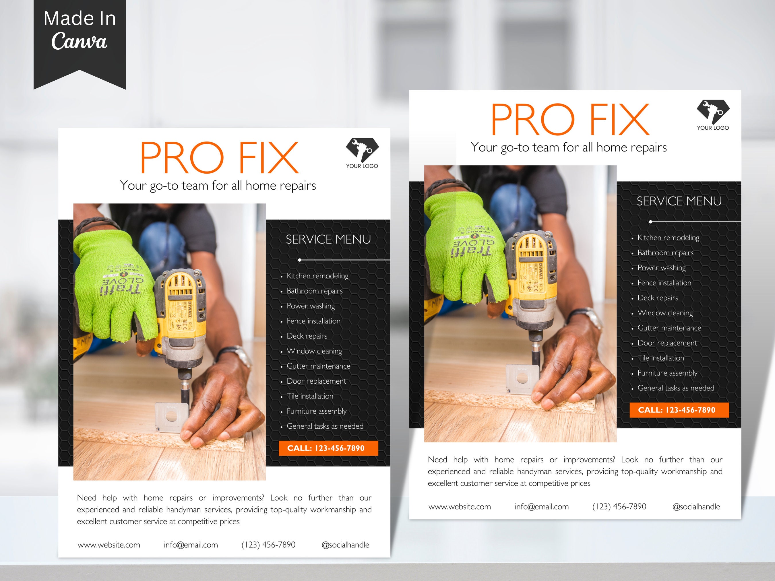 Handyman Flyer Template, Printable Business Flyer Design, Handy Man ...