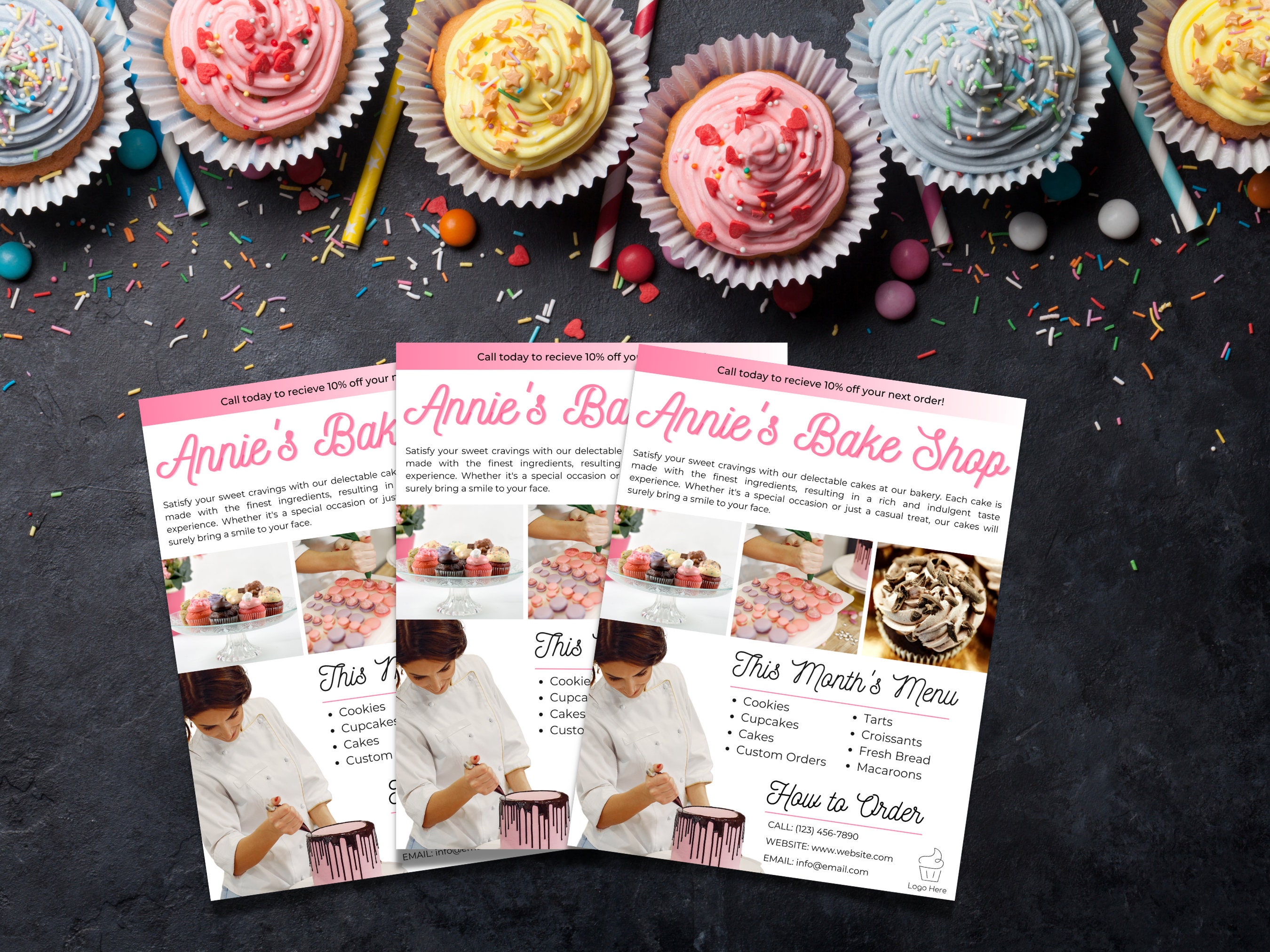 Cake Flyer Template, Cupcake Cake Business Flyer, Baking Dessert Flyer ...