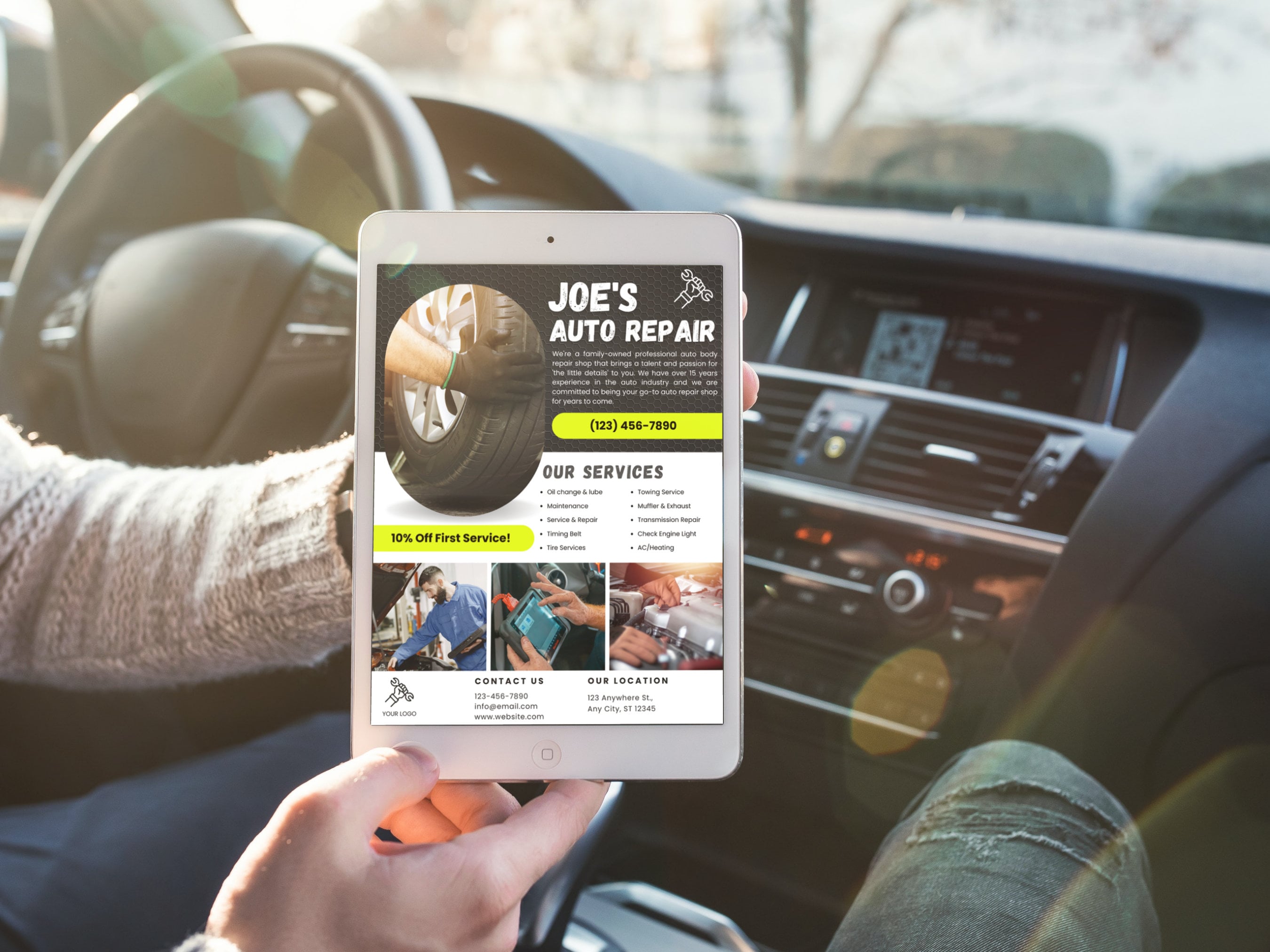 Auto Body Flyer, DIY Flyer Template Design, Car Repair Flyer, Auto ...