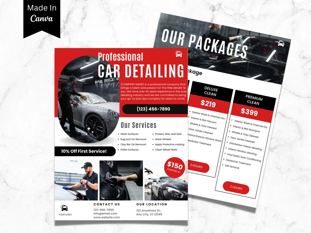 Car Detailing Flyer, DIY Flyer Template Design, Car Wash Flyer ...