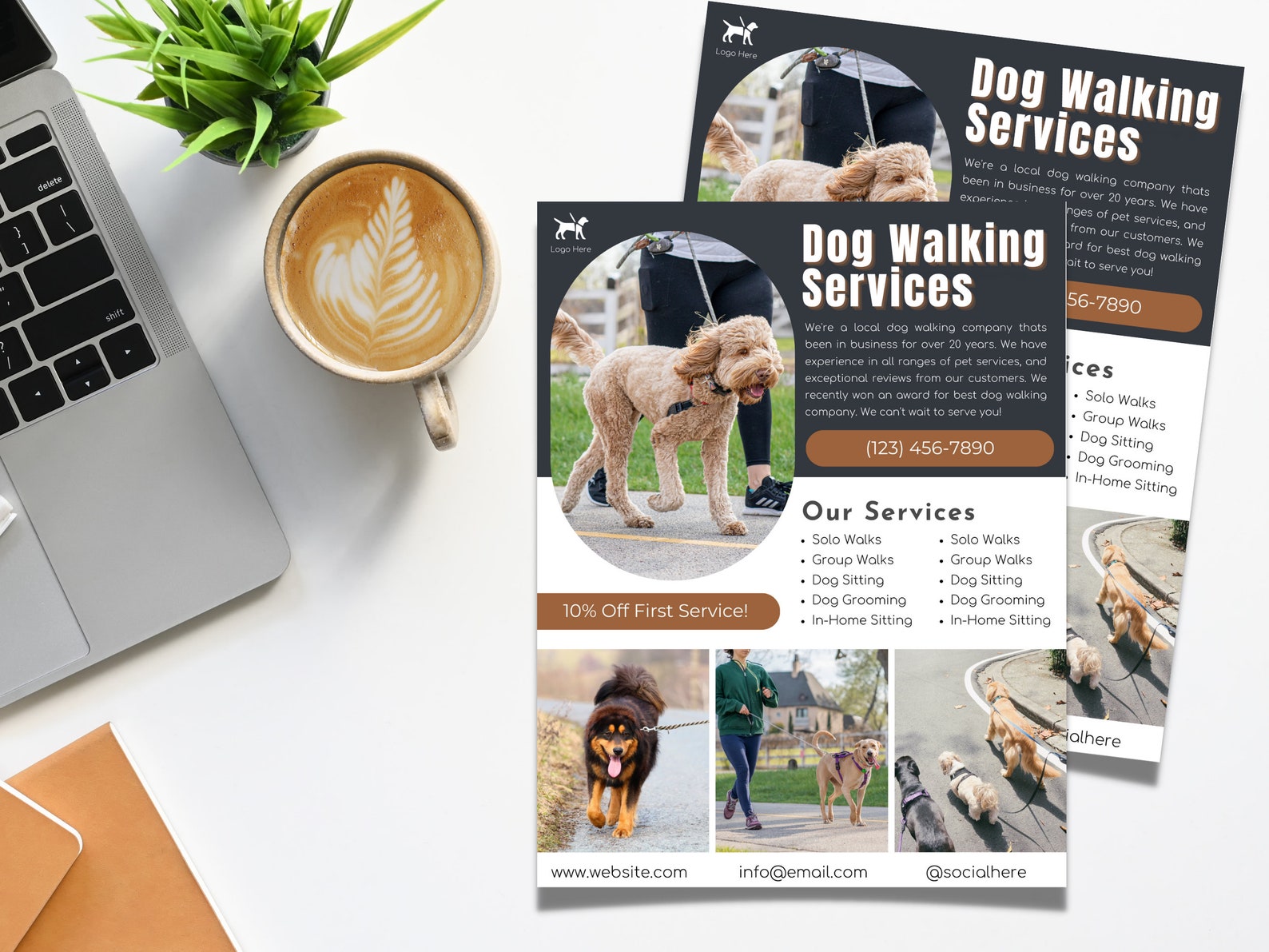 Dog Walking Flyer Poster Leaflet, Pet Sitting Flyer Poster Leaflet, Pet ...