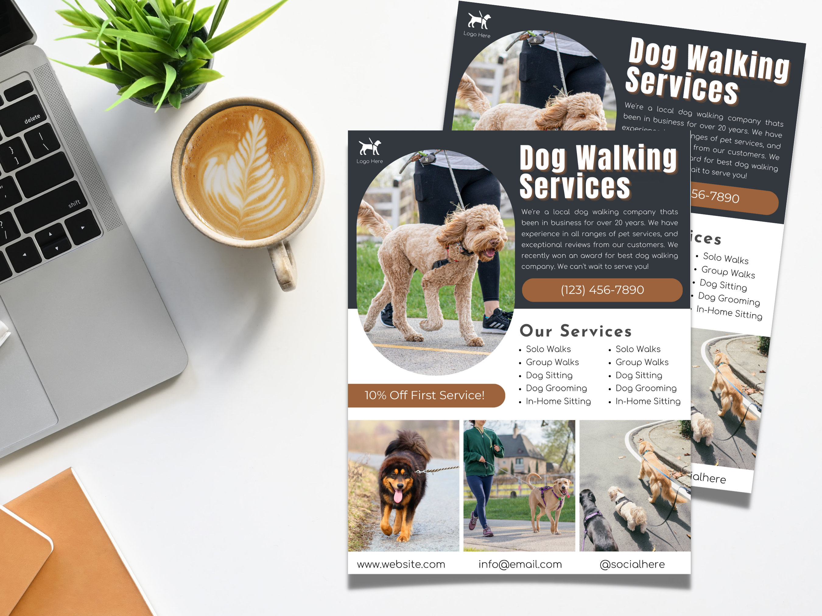 Dog Walking Flyer Poster Leaflet, Pet Sitting Flyer Poster Leaflet, Pet ...