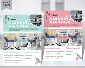 Cleaning Service Flyer, DIY Sheet, Cleaning Service Poster, Housekeeping Flyer, Editable ...
