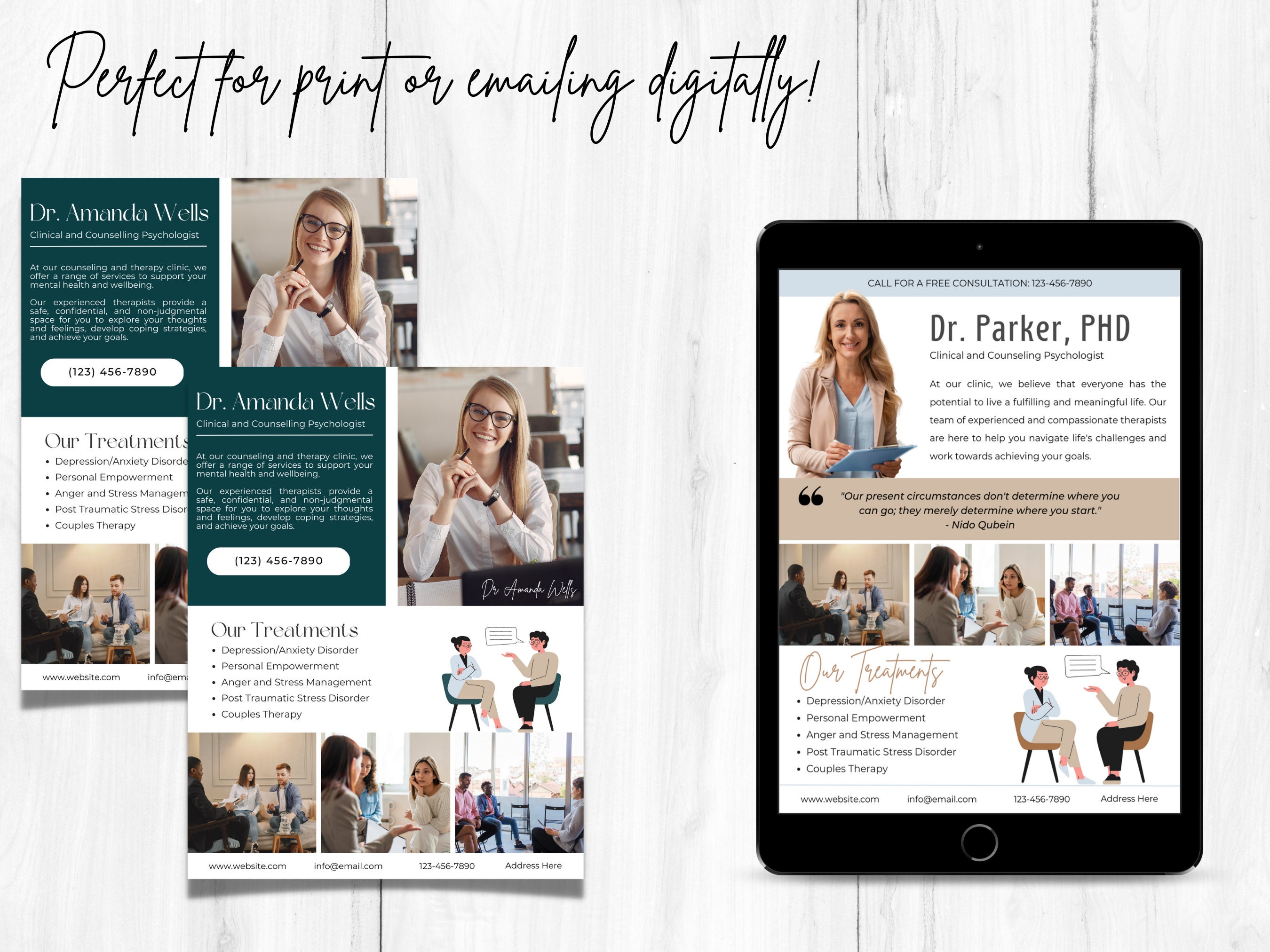 Counseling Psychology Therapy Flyer Templates Design, Editable ...