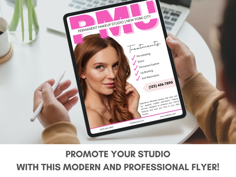 Beauty Flyer Brand Awareness Templates, PMU Promotional Flyer, Canva ...